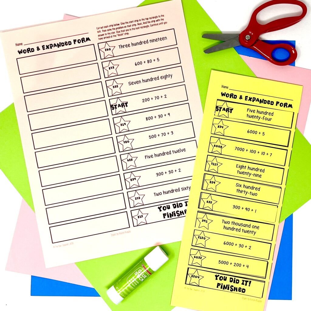 Multi-Digit Place Value Reading & Writing Numbers Math Puzzle