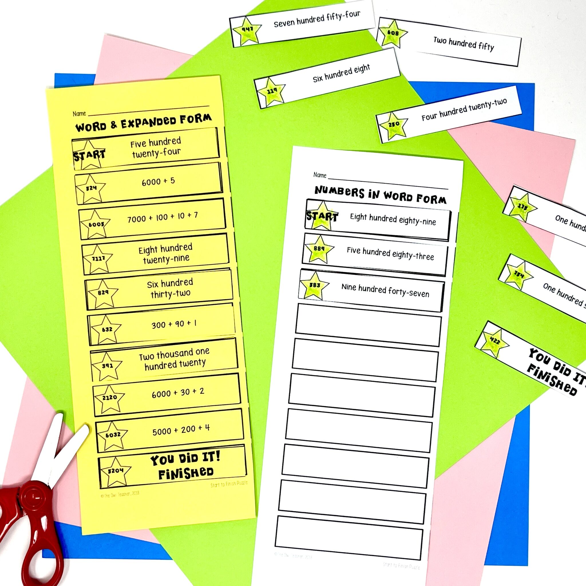 Multi-Digit Place Value Reading & Writing Numbers Math Puzzle