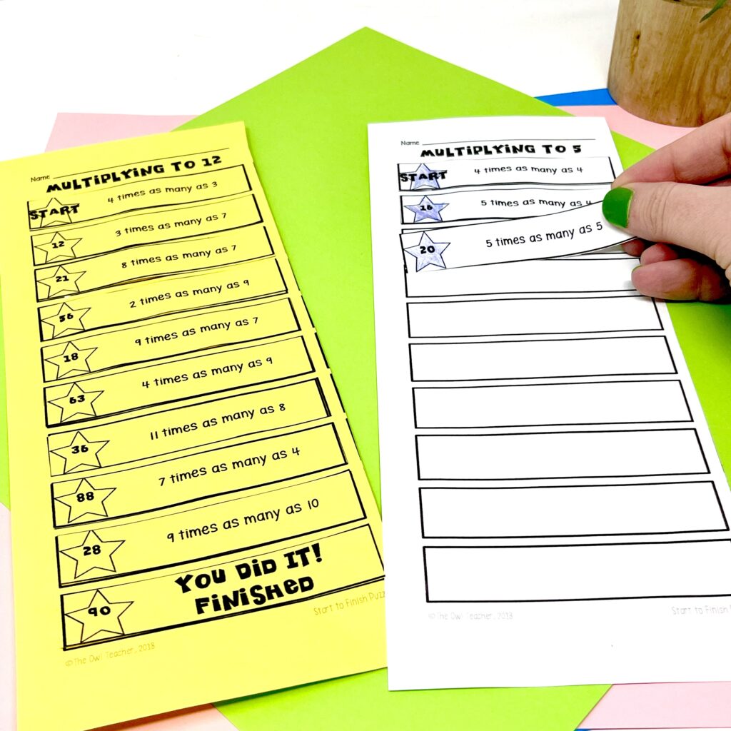 Multiplicative Comparison Math Puzzles & Game