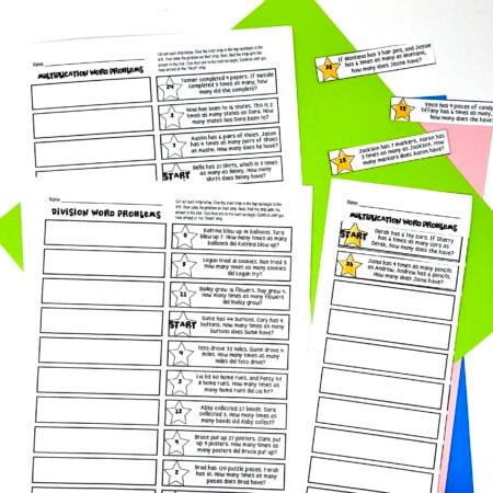 Multiplicative Comparison Word Problems Math Puzzle and Game