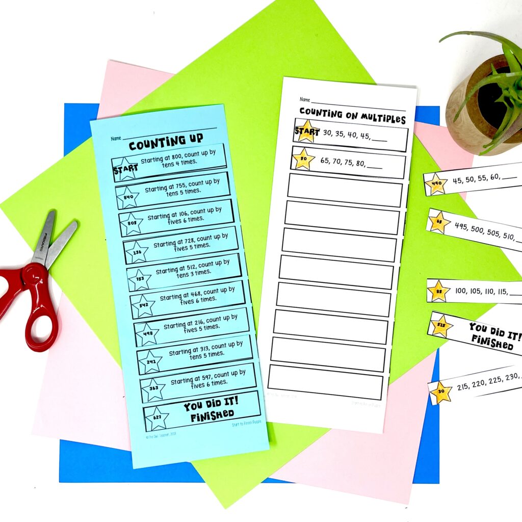 Skip Counting Math Puzzles - Multiples and Nonmultiples Practice