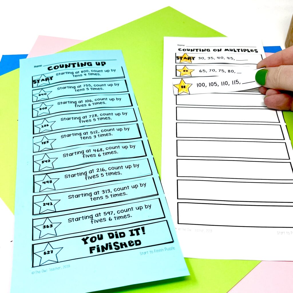 Skip Counting Math Puzzles - Multiples and Nonmultiples Practice
