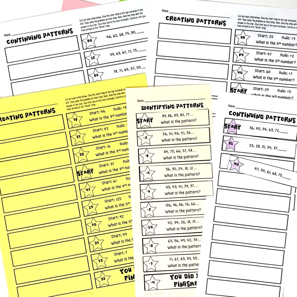Identifying Patterns Math Puzzles and Game