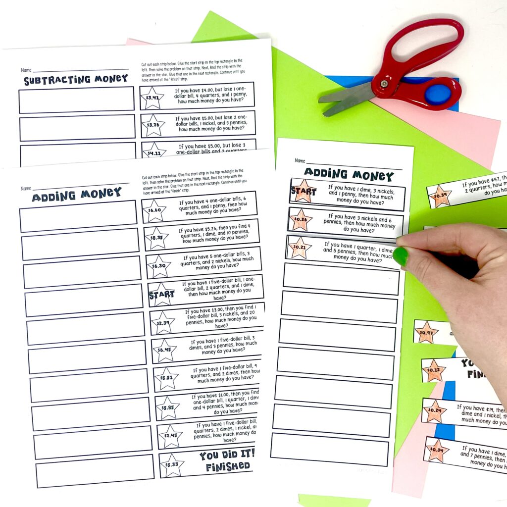 Money Word Problems - Adding and Subtracting Large and Small Amounts