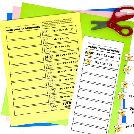 Adding Multiple Addends - Regrouping and Non-Regrouping Math Puzzle