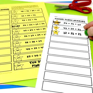 Adding Multiple Addends - Regrouping and Non-Regrouping Math Puzzle