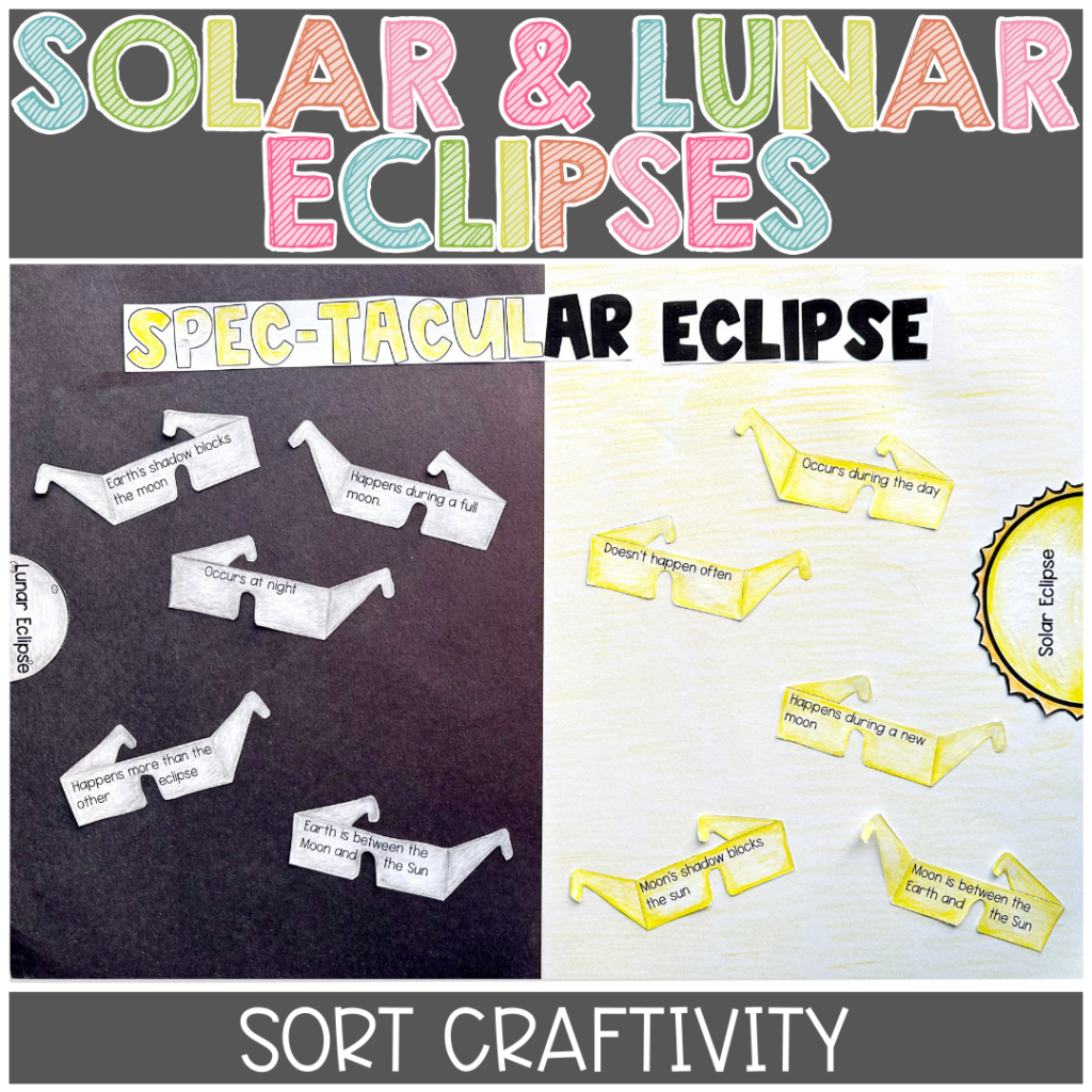 Solar and Lunar Eclipse Activity Sort Craftivity