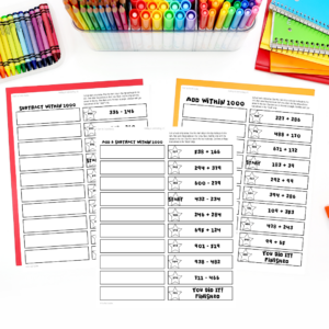 Adding and Subtracting within 1000 - Regrouping and Non-Regrouping