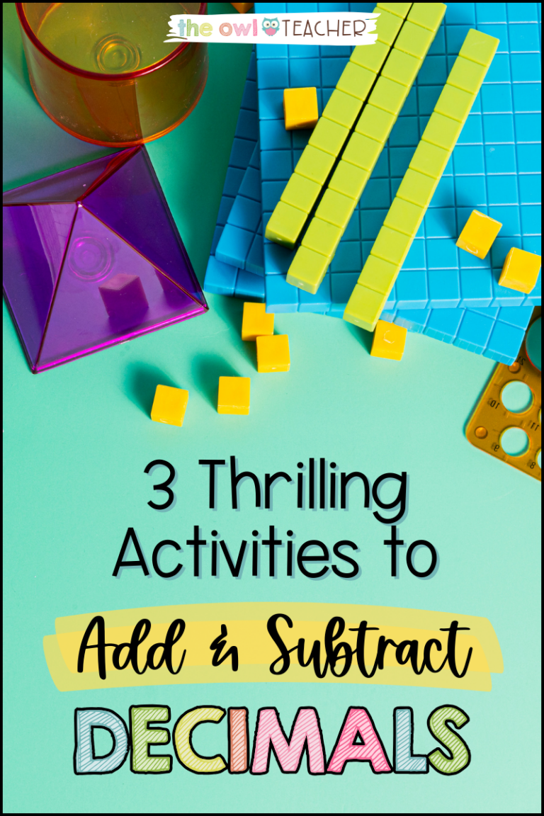 3 Thrilling Activities to Add and Subtract Decimals - The Owl Teacher