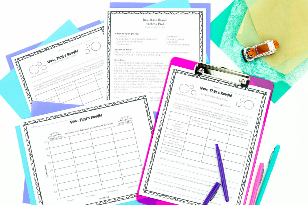 Force and Motion Freebie - lesson on friction - The Owl Teacher