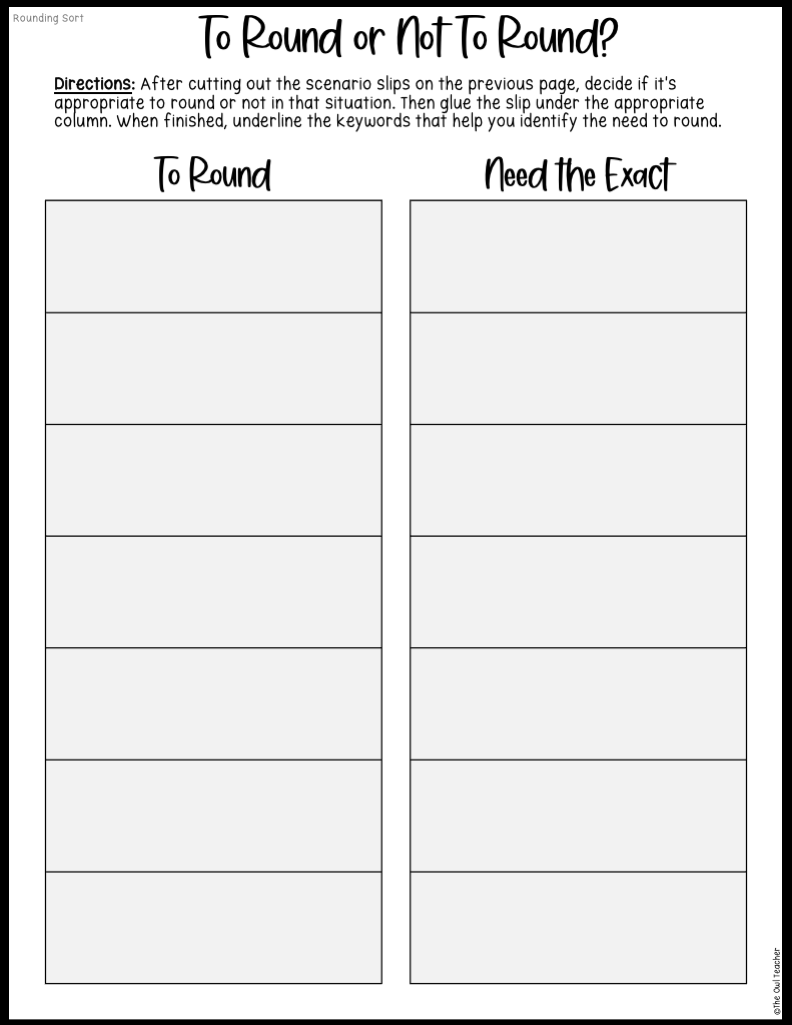 To round or not to round - The Owl Teacher