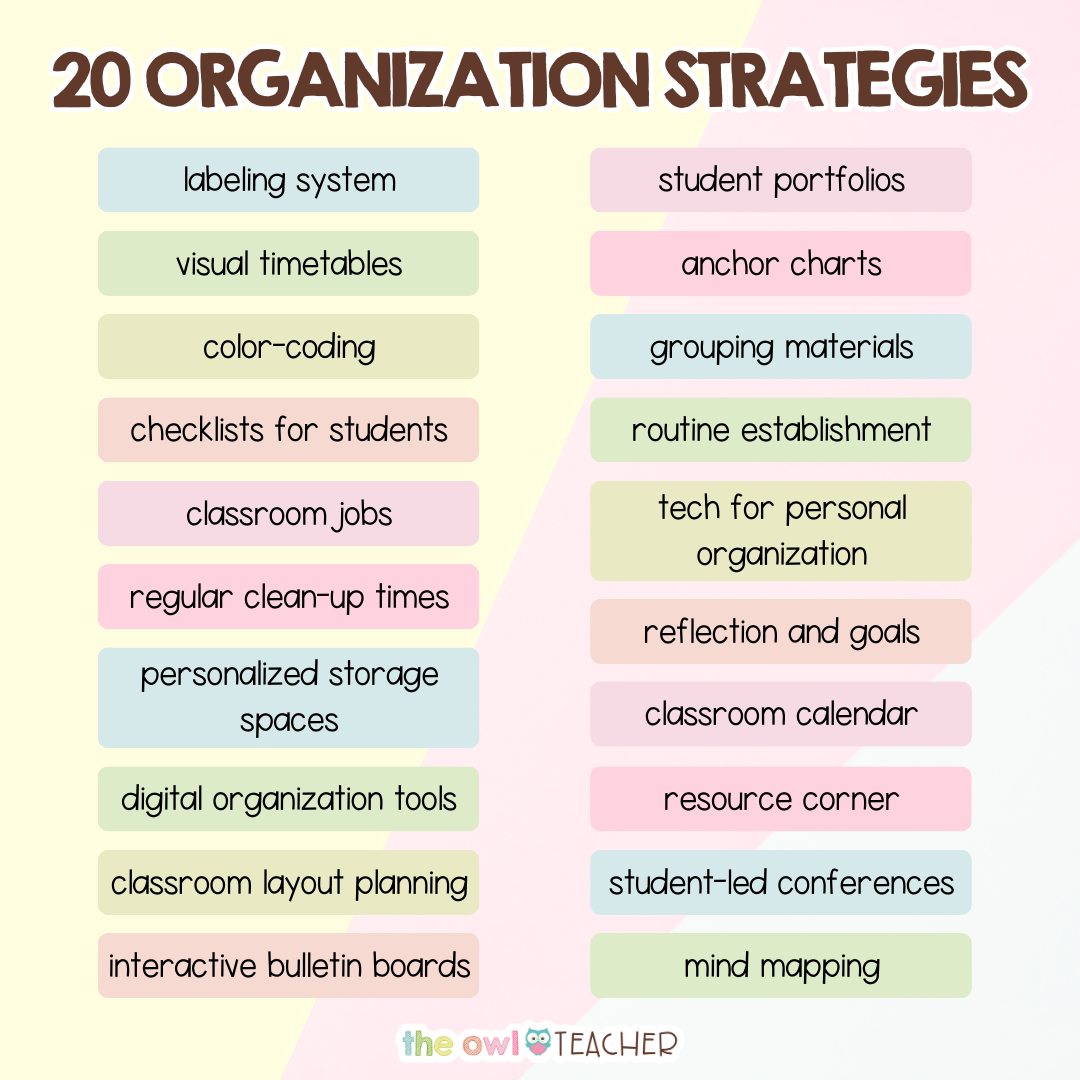 20 Secret Strategies to Win at Organization in Your Classroom - The Owl ...