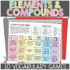 Elements & Compounds Chemistry Science Vocabulary Games - The Owl Teacher