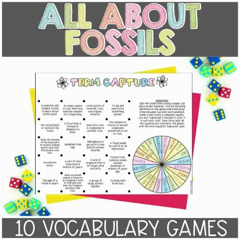 Fossils Vocabulary Game - The Owl Teacher
