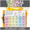 Thermal Energy Science Vocabulary Games - The Owl Teacher