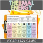 Thermal Energy Science Vocabulary Games - The Owl Teacher