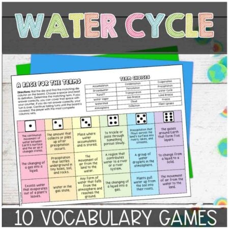 Water Cycle Science Vocabulary Games - The Owl Teacher