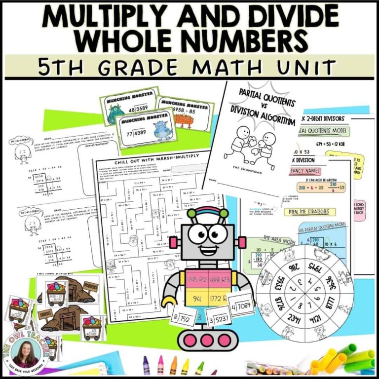 MW5 Unit 3 Multiplying and Dividing Whole Numbers - The Owl Teacher