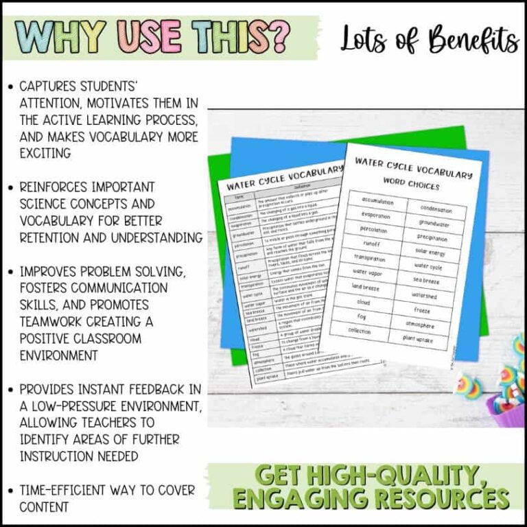 Water Cycle Science Vocabulary Games - The Owl Teacher