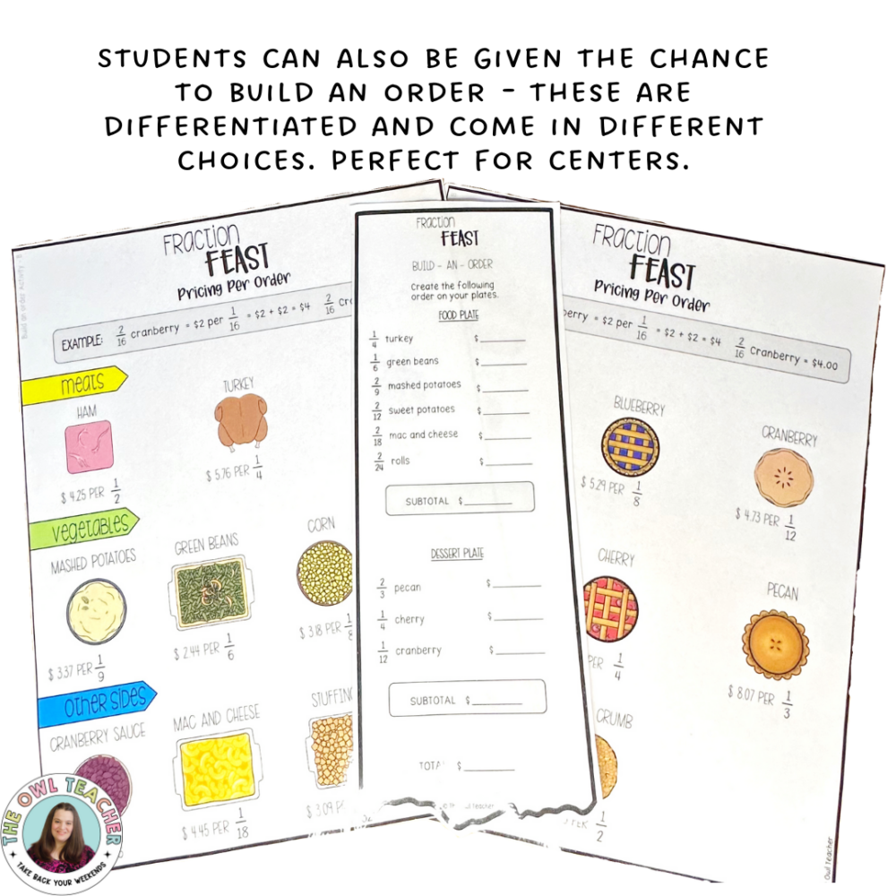 Satisfy Your Students Hunger with Equivalent Fractions Math - The Owl ...