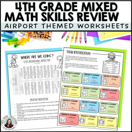 Grade 4 Math Review Mixed Skills -Airport Adventure - Real World Math ...