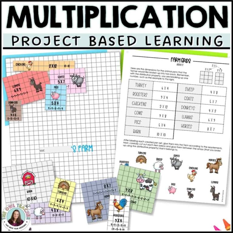 Multiplication Arrays Distributive Property Project Based Learning Math ...