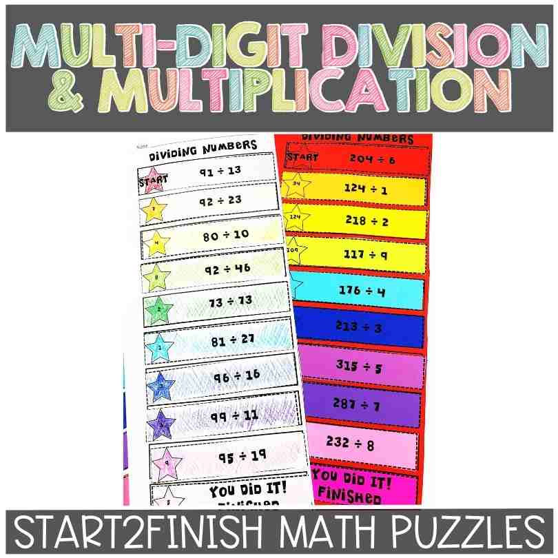 Multi-digit Multiplication & Division | S2F Math Puzzles | Printable ...