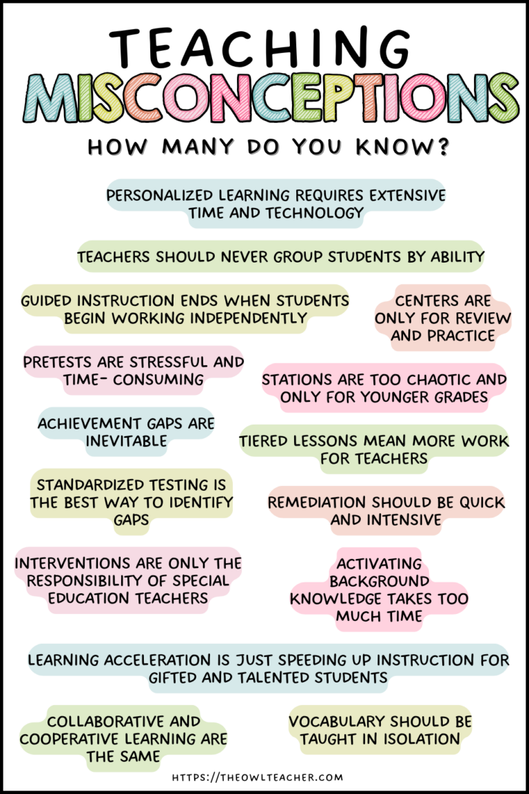 30 Teaching Misconceptions That You Should to Know About - The Owl Teacher