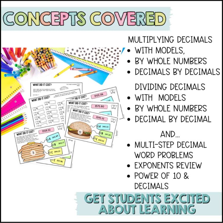 Multiply and Divide Decimals by Decimals, Whole Numbers, & Powers of 10 ...