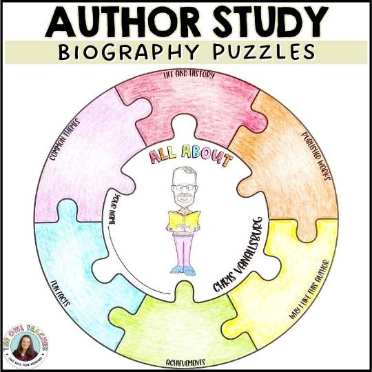 Author Study Research Activity Famous Authors Puzzle Project - The Owl ...