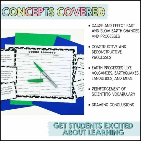 Cause and Effect Fast and Slow Earth Changes And Processes Task Cards ...