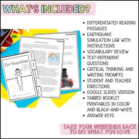 Earthquakes Science Investigation Booklet Hands-On Lab & Vocabulary ...