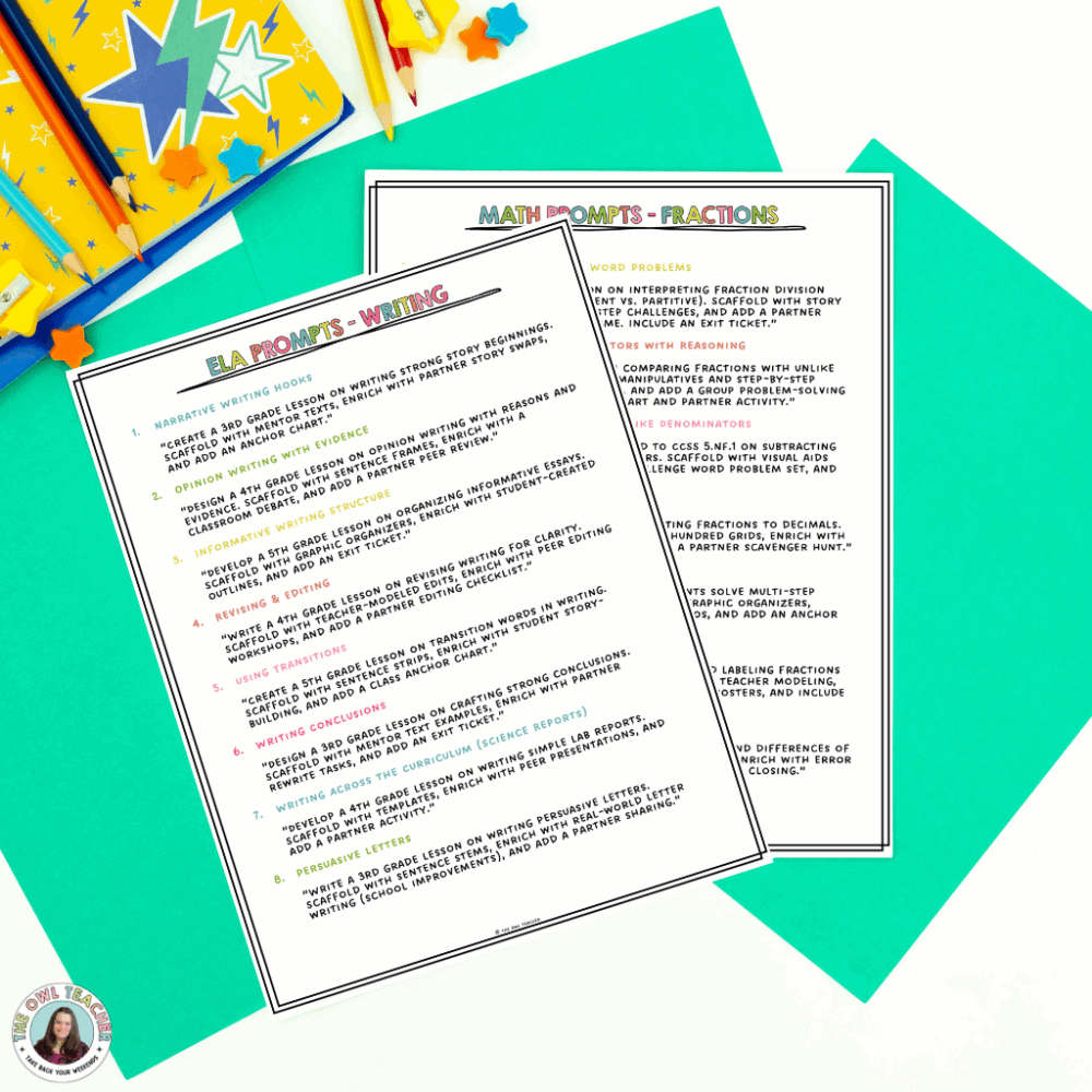 AI Lesson Plan Prompts Tripwire FULL RESOURCE - The Owl Teacher