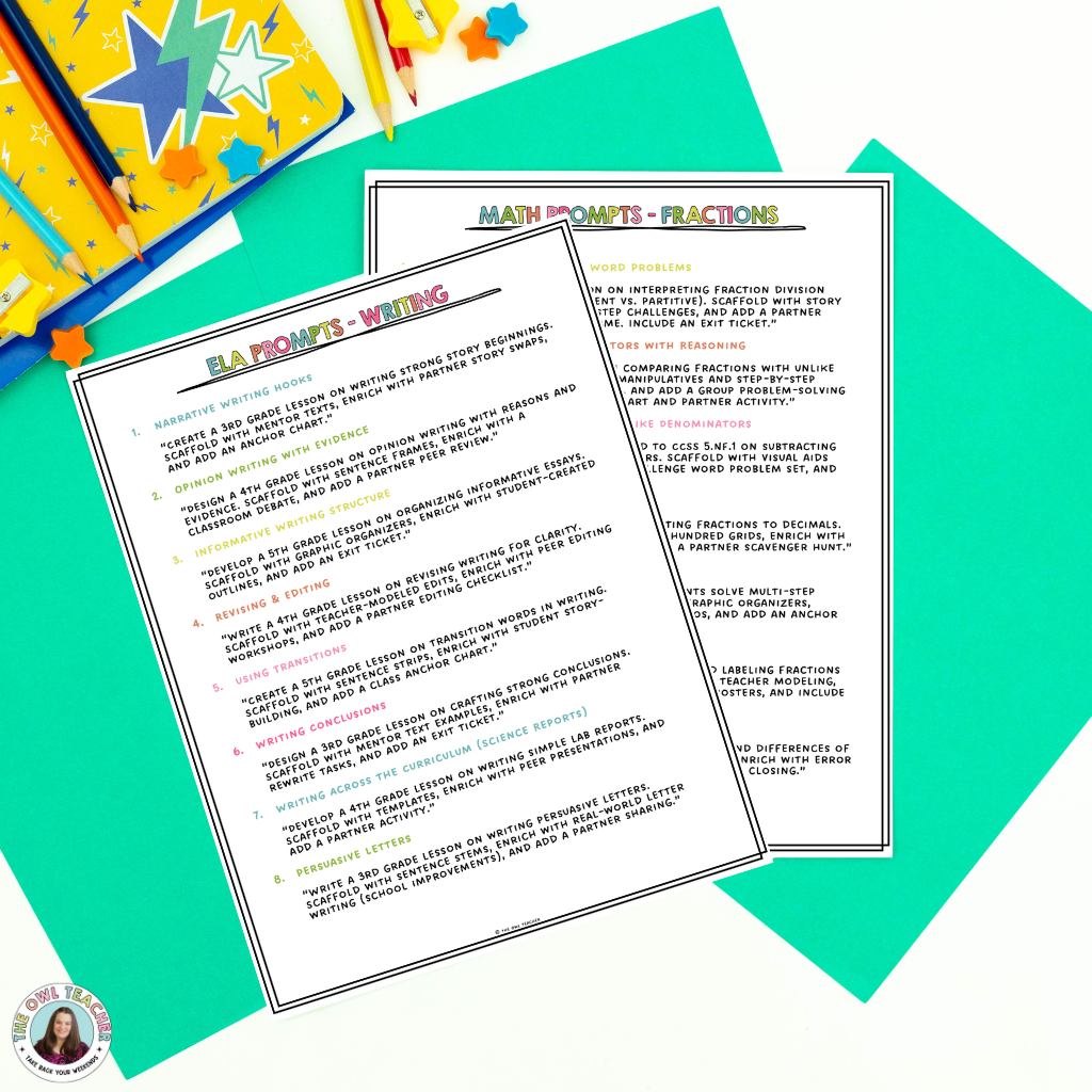 AI Lesson Plan Prompts Tripwire FULL RESOURCE - The Owl Teacher