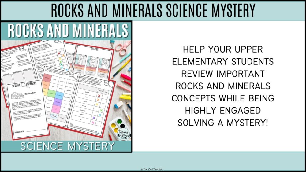 Rocks and Minerals Science Mystery Review and Practice Sheet - The Owl ...