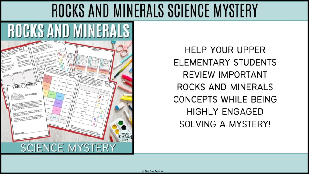 Rocks and Minerals Science Mystery Review and Practice Sheet - The Owl ...