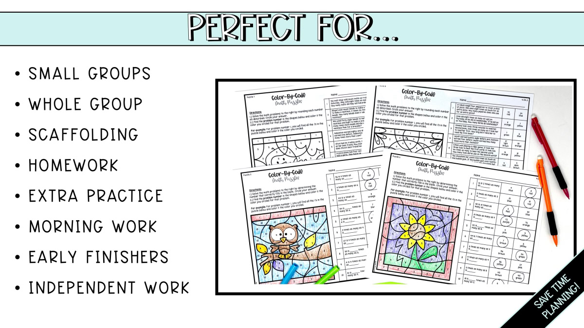 Multiplicative Comparison Color By Number - The Owl Teacher