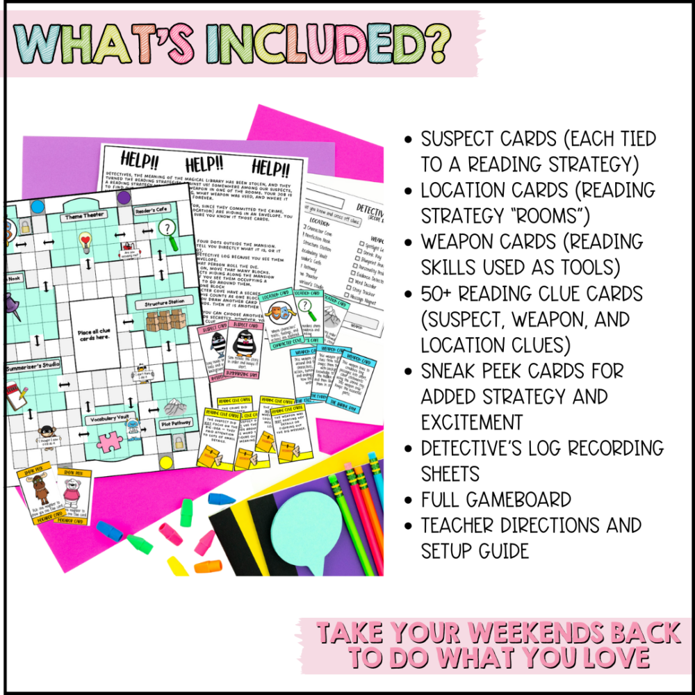 Reading Strategies Game | Reading Comprehension Mystery Activity - The ...